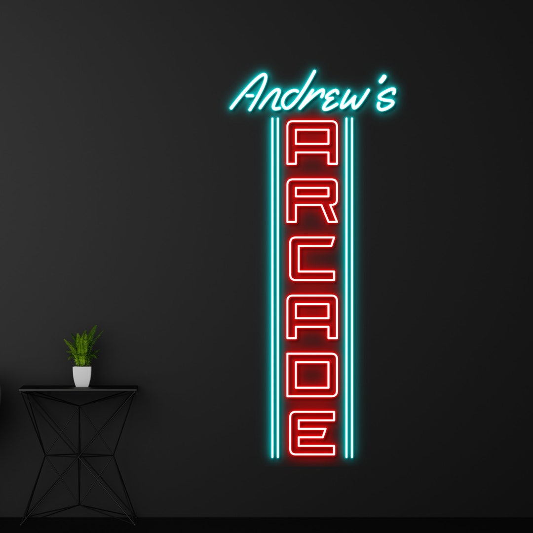 Custom Name Arcade Neon Sign, Personalized Text Arcade Neon Light ...