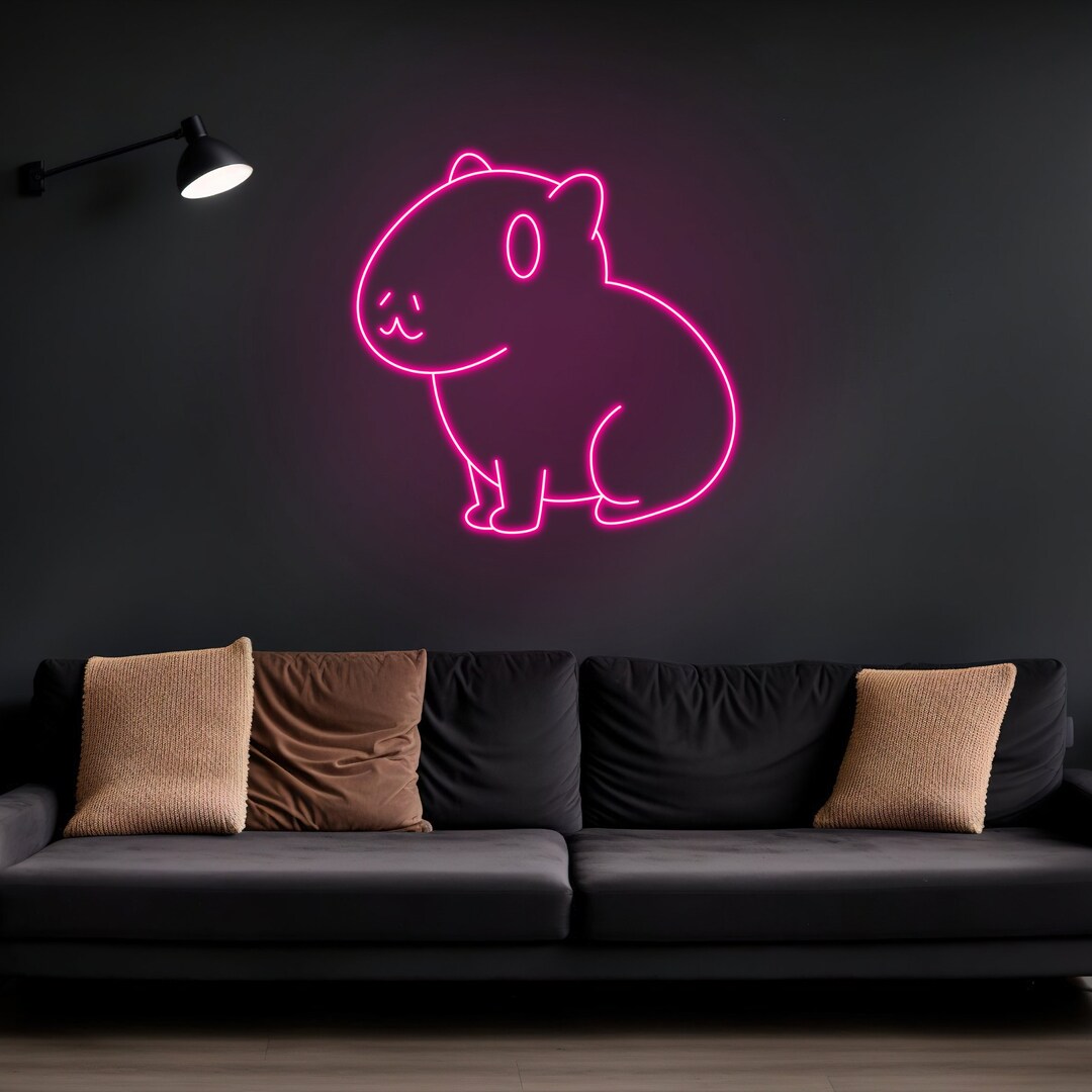 Capybara Animal Neon Sign, Capybara Led Neon Gift, Capybara Neon Light ...