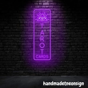 Tarot Cards Neon Sign, Tarot Card Led Sign, Tarot Open Logo Neon Light ...