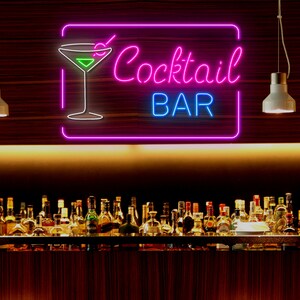 Business Decoration Custom Neon Bar Signs, Cocktail Bar Neon Sign ...