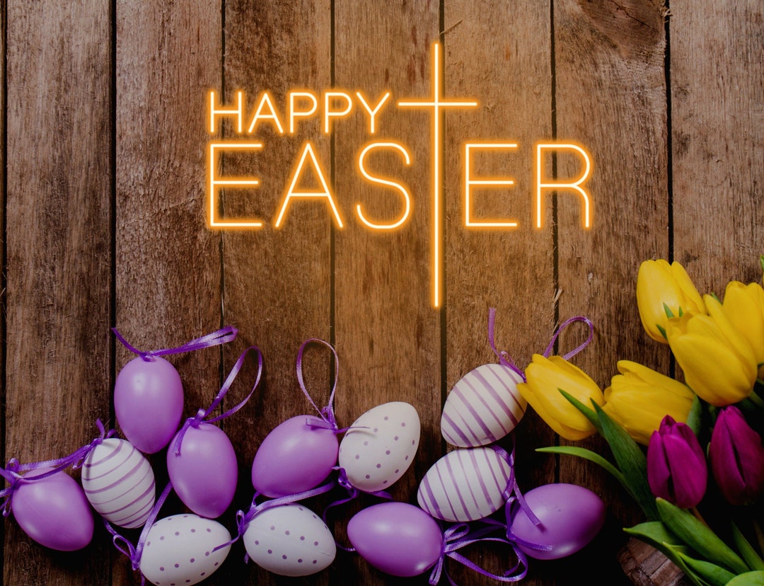 Happy Easter Neon Sign, Easter Gifts, Easter Decor, Easter Decor ...
