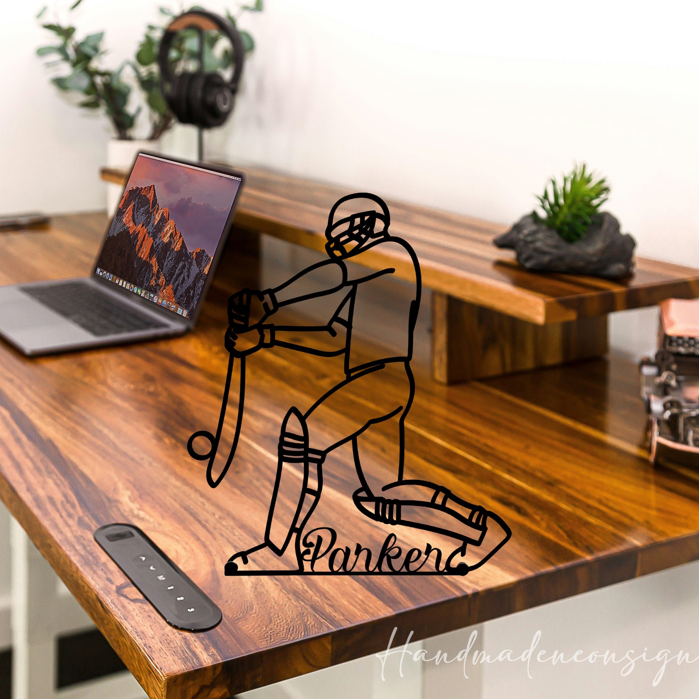 Custom Cricket Metal Desk, Cricket Player Metal Table Sign, Player Name ...
