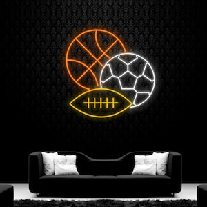 Soccer Ball Neon Sign, Basketball Led Sign, Sports Balls Neon, Sport ...