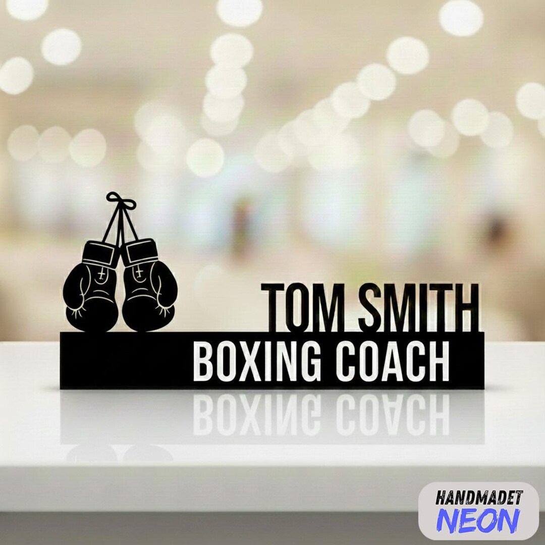 Boxing Trainer Metal Name Plate: Custom Desk Sign for Coaches, Gym ...