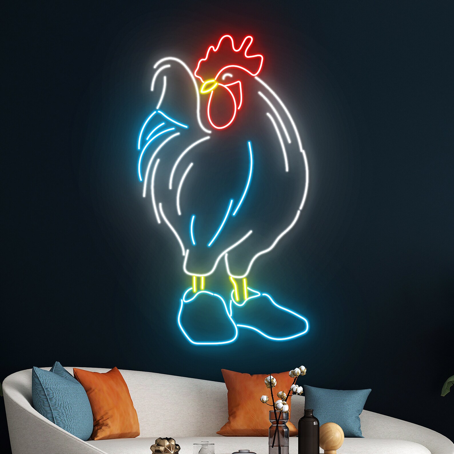 Chicken Neon Sign, Chicken Led Sign, Chicken Neon Light, Animal Led ...