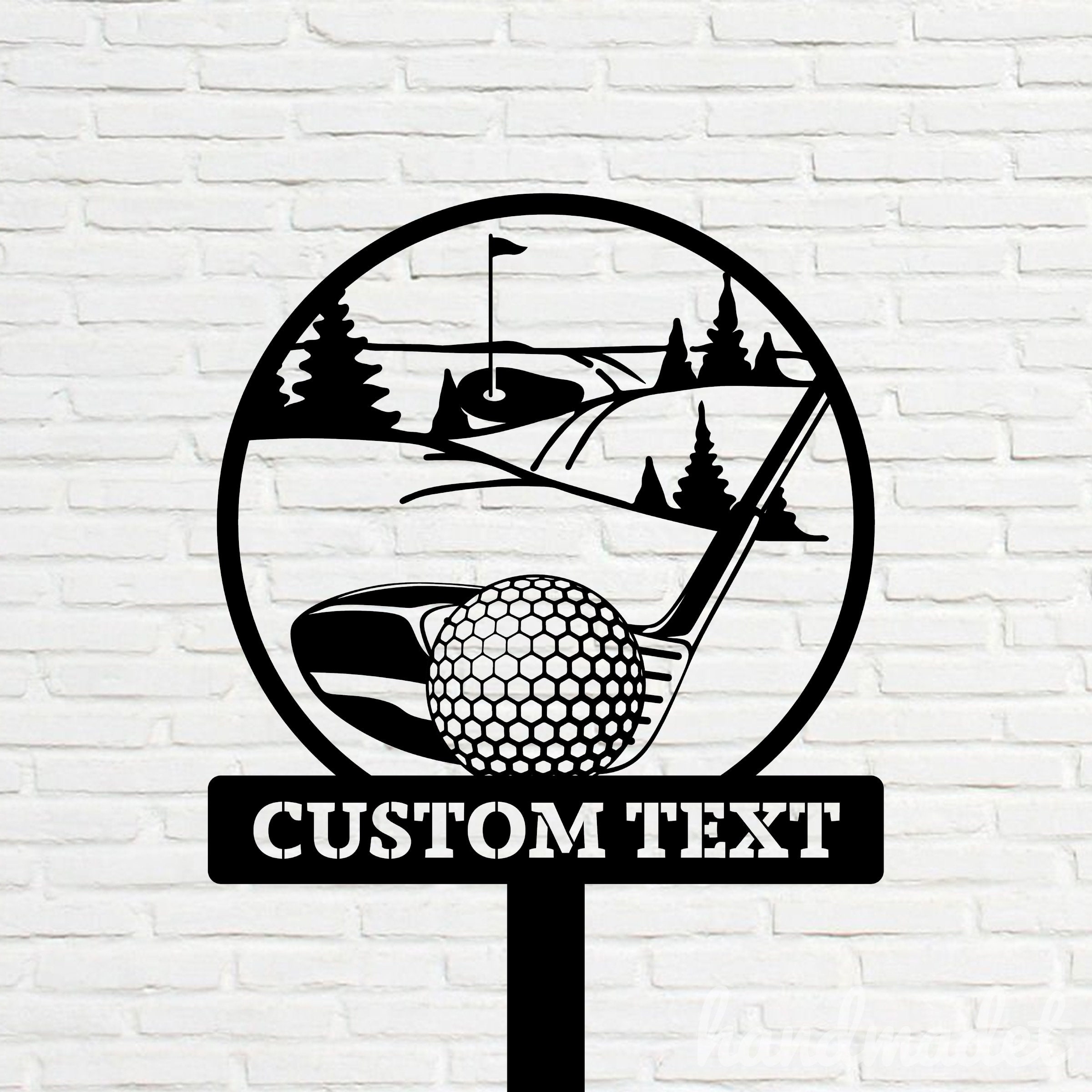 Custom Outdoor Golf Metal Sign With Stakes - Personalized Outdoor Golf ...
