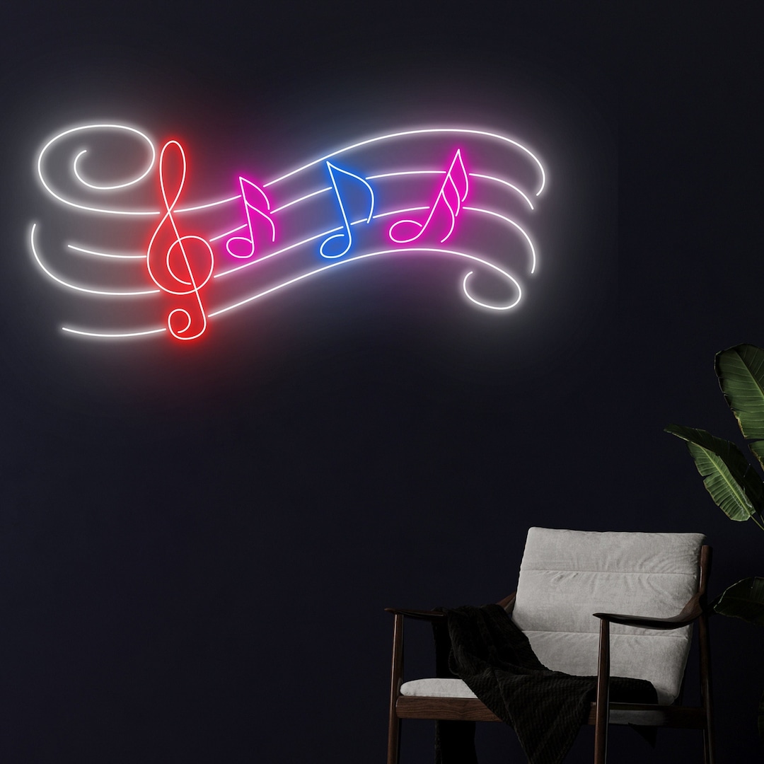Custom Music Notes Neon Sign, Music Notes Neon Sign, Music Notes Led ...