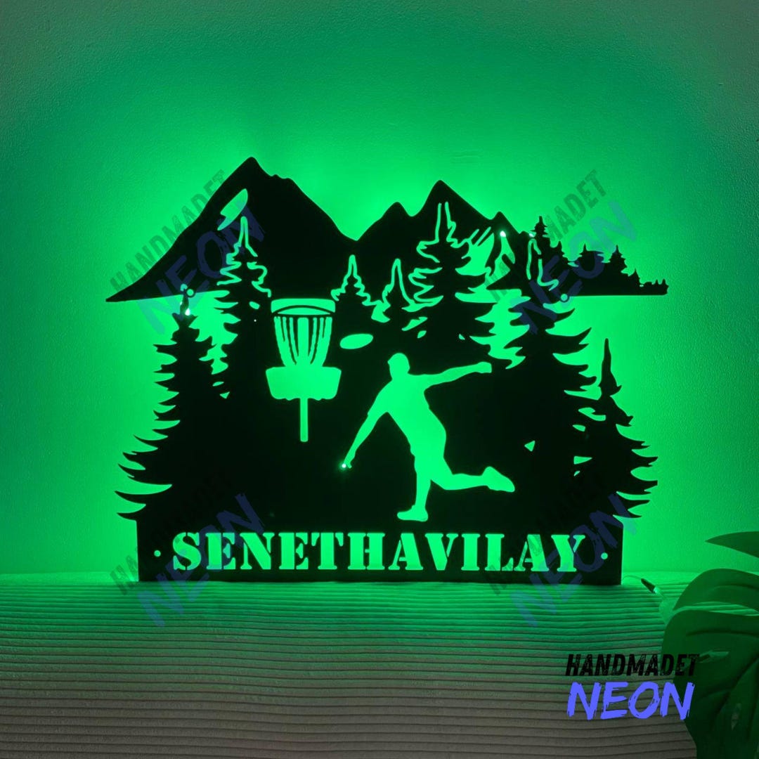 Personalized Disc Golf Player Metal Sign, Disc Golf Metal Light, Disc ...