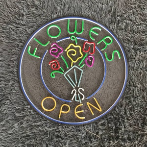 Flower Shop Sign,custom Neon Sign,custom Led Light,shop Signage,neon ...