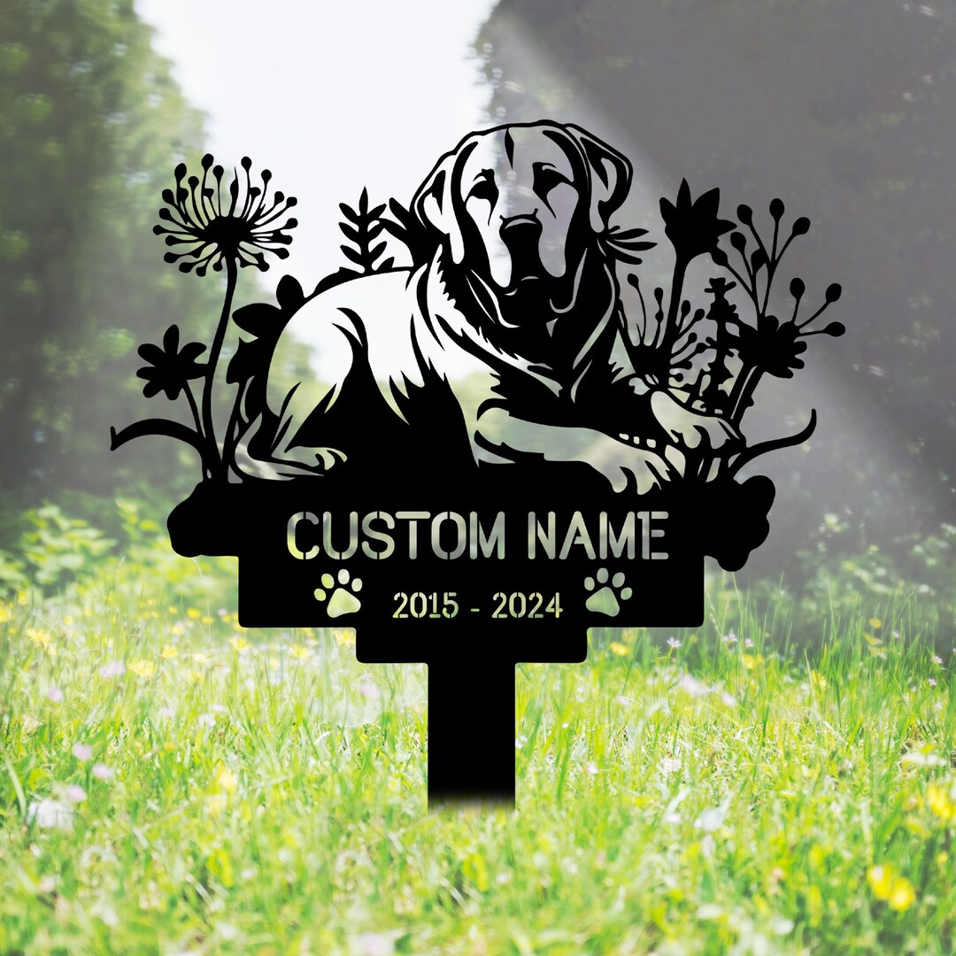Custom Labrador Memorial Stake Metal Sign - Personalized Outdoor ...