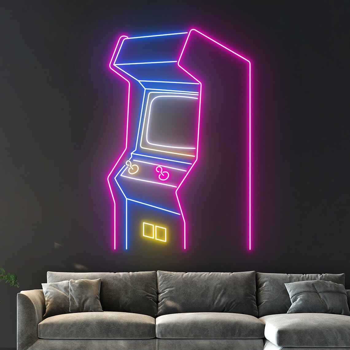 Arcade Game Machine Neon Sign, Game Machine Led Sign, Arcade Led Light ...