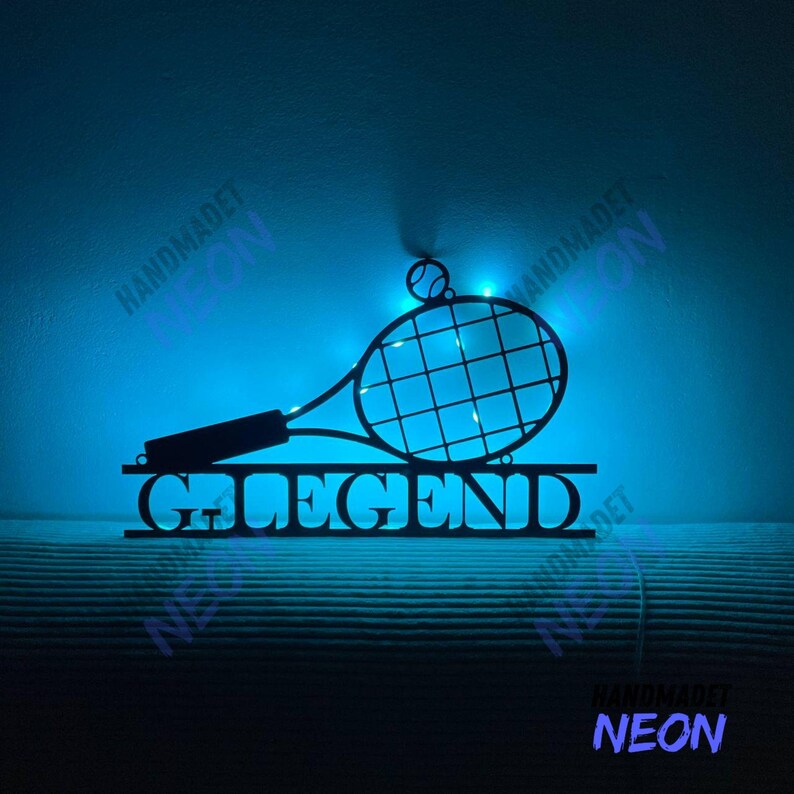 Custom Tennis Metal Wall Art With LED Light, Personalized Tennis Player ...