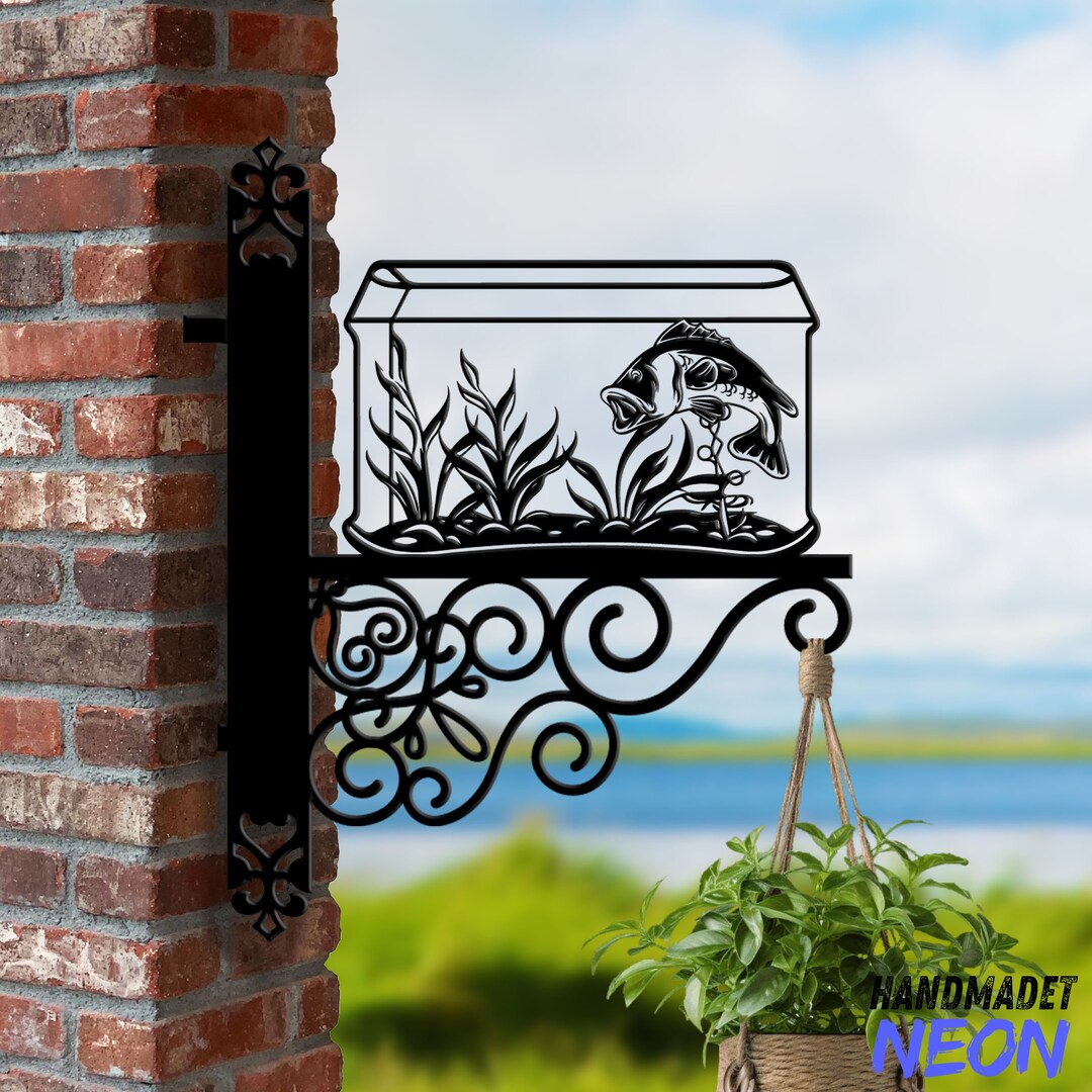 Personalized Fish Hanging Bracket, Aquarium Hanging Basket Bracket ...