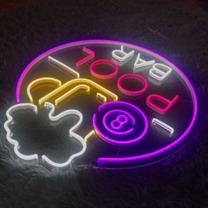 Pool Bar Neon Sign, Pool Bar Led Sign, Billiards Led Sign, Custom Neon ...