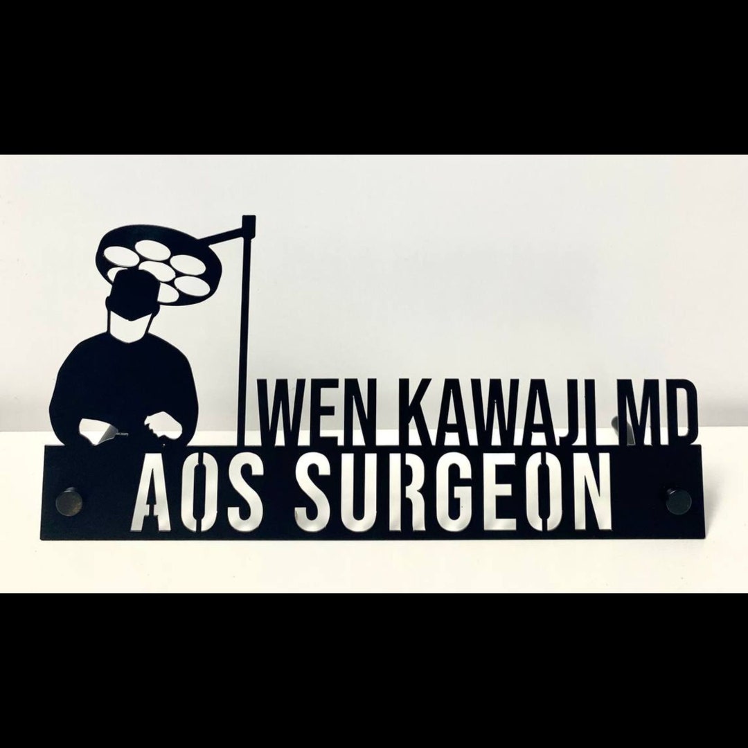 Custom AOS Surgeon Desk Name Plate, Surgeon Metal Nameplate for Desk ...