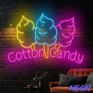 Cotton Candy Neon Sign, Cotton Candy Led Sign, Candy Neon Light, Candy ...