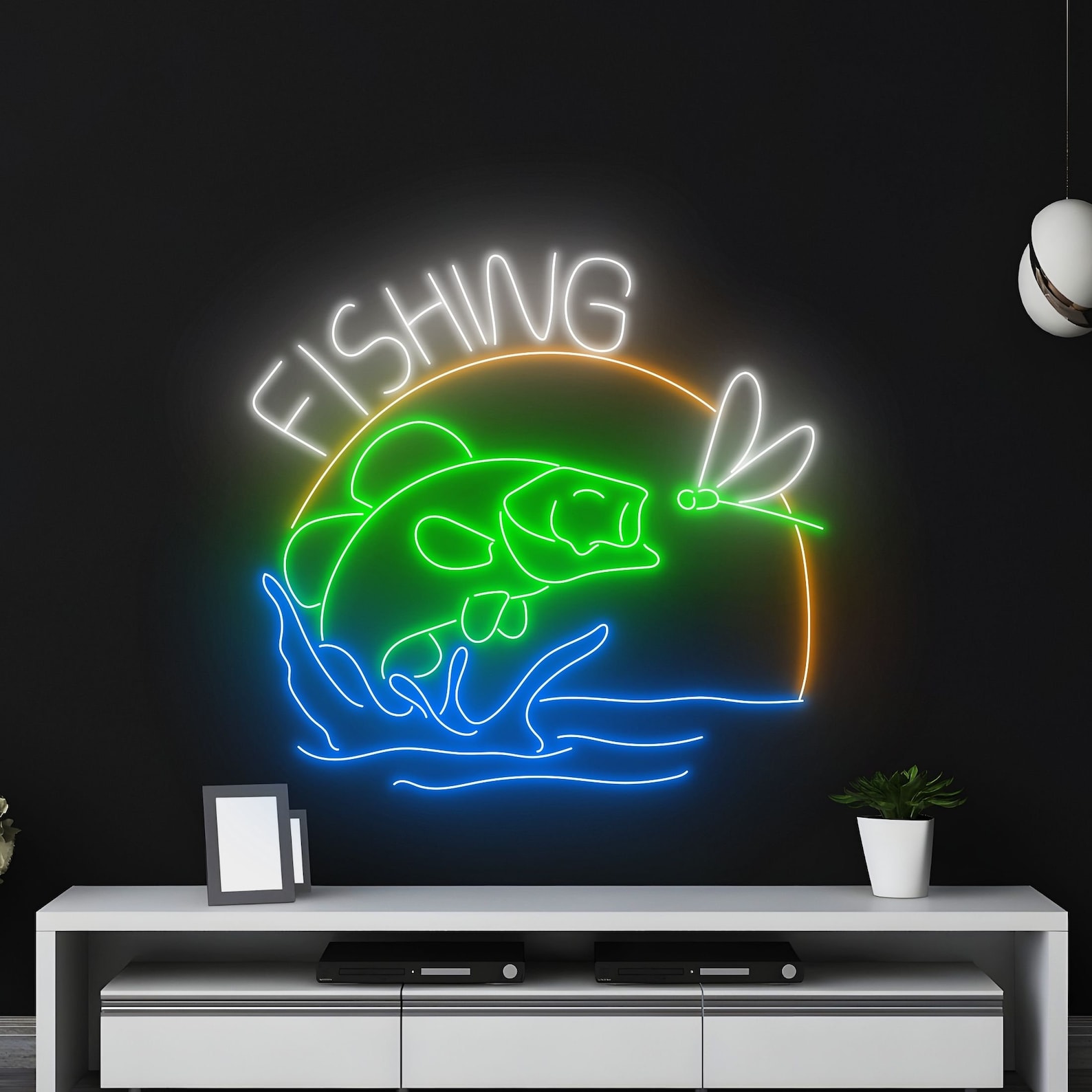 Fishing Neon Light, Fish Led Sign, Fishing Led Light, Fisher Led Sign ...