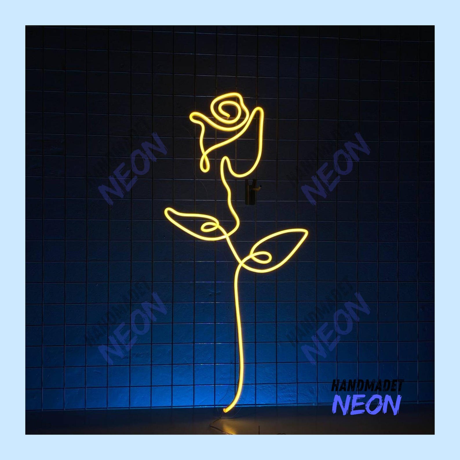 Rose Flower Neon Light Sign. LED Custom- Gift for Her, Unique Hand ...