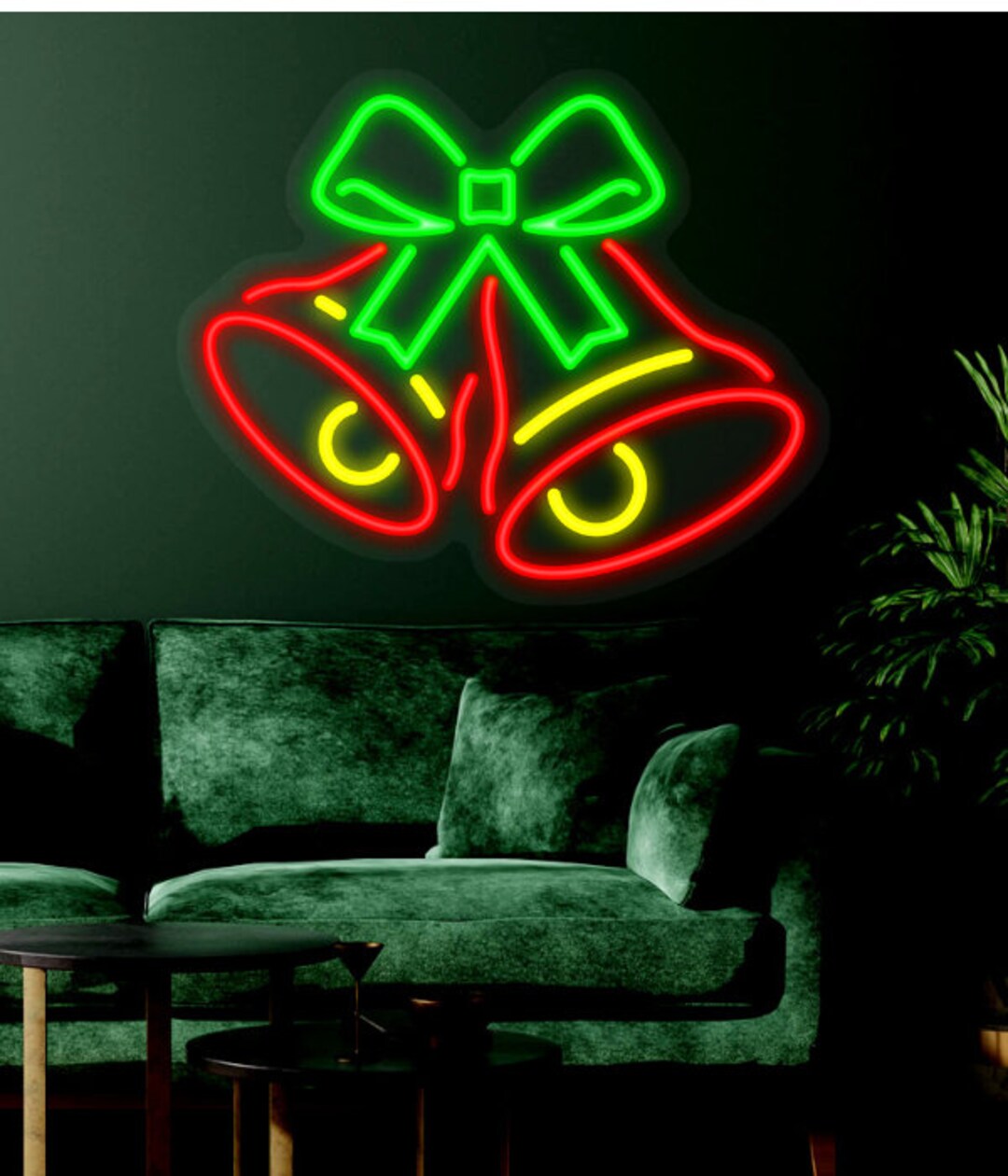 Christmas Bell Neon Sign, Christmas Led Sign, Wall Decor, Merry ...