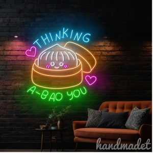 Thinking A Bao You Neon Sign, Dumpling Led Sign, China Dumpling Led ...