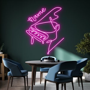 Custom Name Piano Neon Sign, Piano Neon Led, Piano Wall Decor, Neon ...