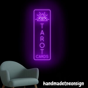 Tarot Cards Neon Sign, Tarot Card Led Sign, Tarot Open Logo Neon Light ...