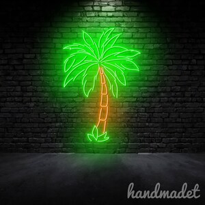 Palm Tree Neon Sign, Palm Tree Signs, Beach Neon Wall Light, Palm Tree ...