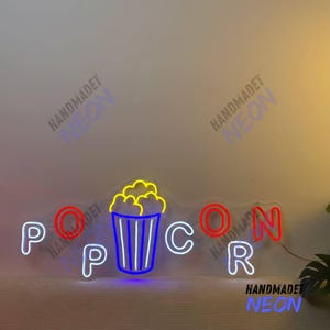 Popcorn Neon Sign, Popcorn Neon Light, Popcorn Led Light, Popcorn Led ...