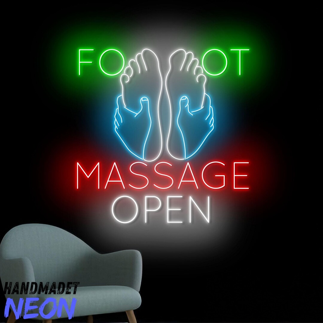 Acupressure Massage Neon Sign, Foot Massage Open Led Sign, Massage Neon ...