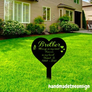 Custom Loss of Brother Memorial Stake, Brother Metal Stakes Sign ...