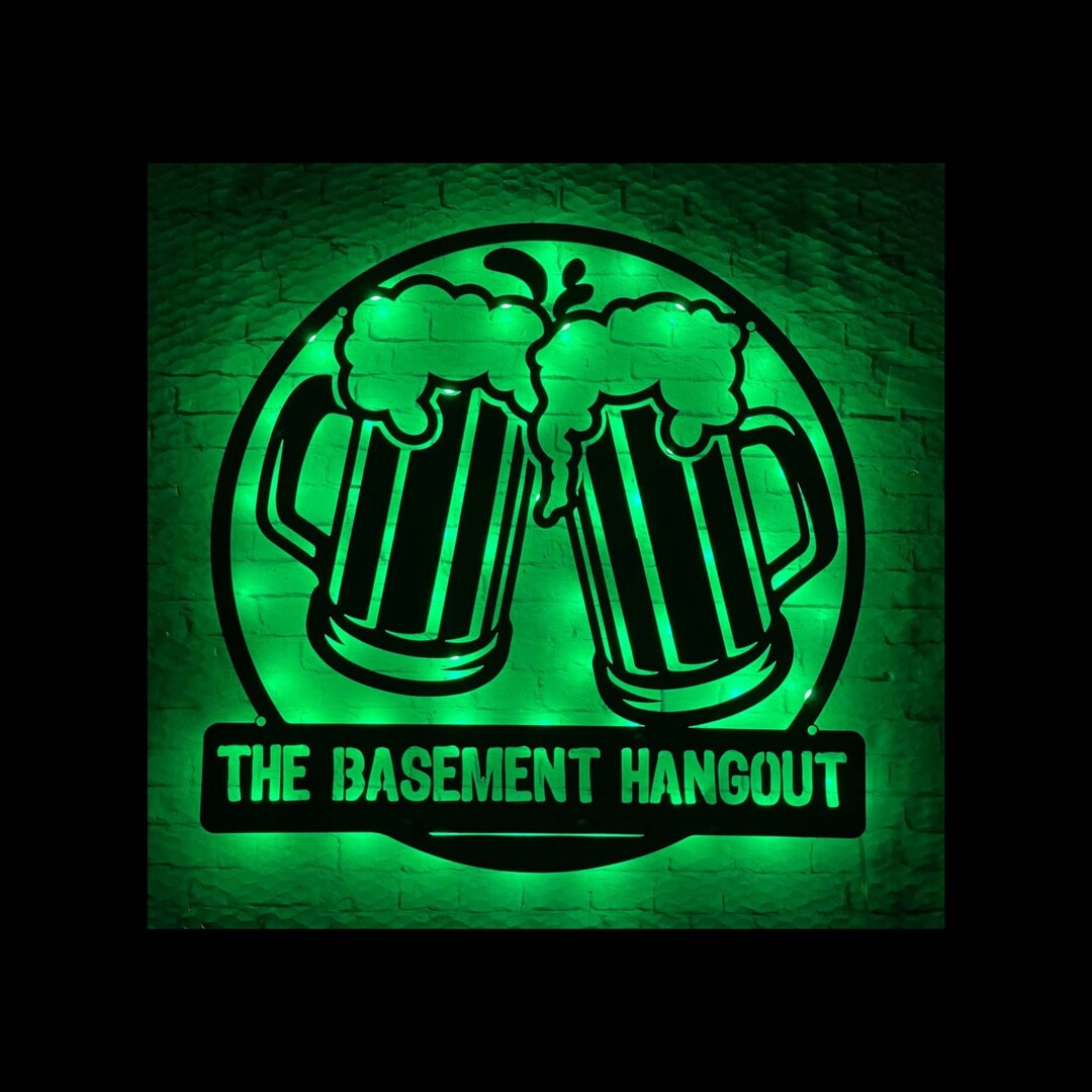 Custom Beer Metal Wall Art LED Light, Glass of Beer Metal Sign, Beer ...