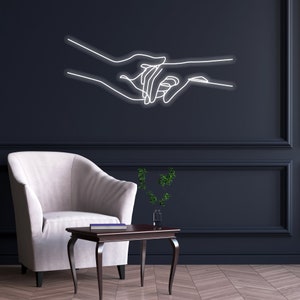 Holding Hands Neon Sign, Holding Hands Led Sign, Touching Hands Led ...