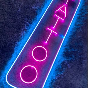 Tattoo Led Sign, Vertical Tattoo Led Sign, Wall Decor, Bar Neon Sig ...