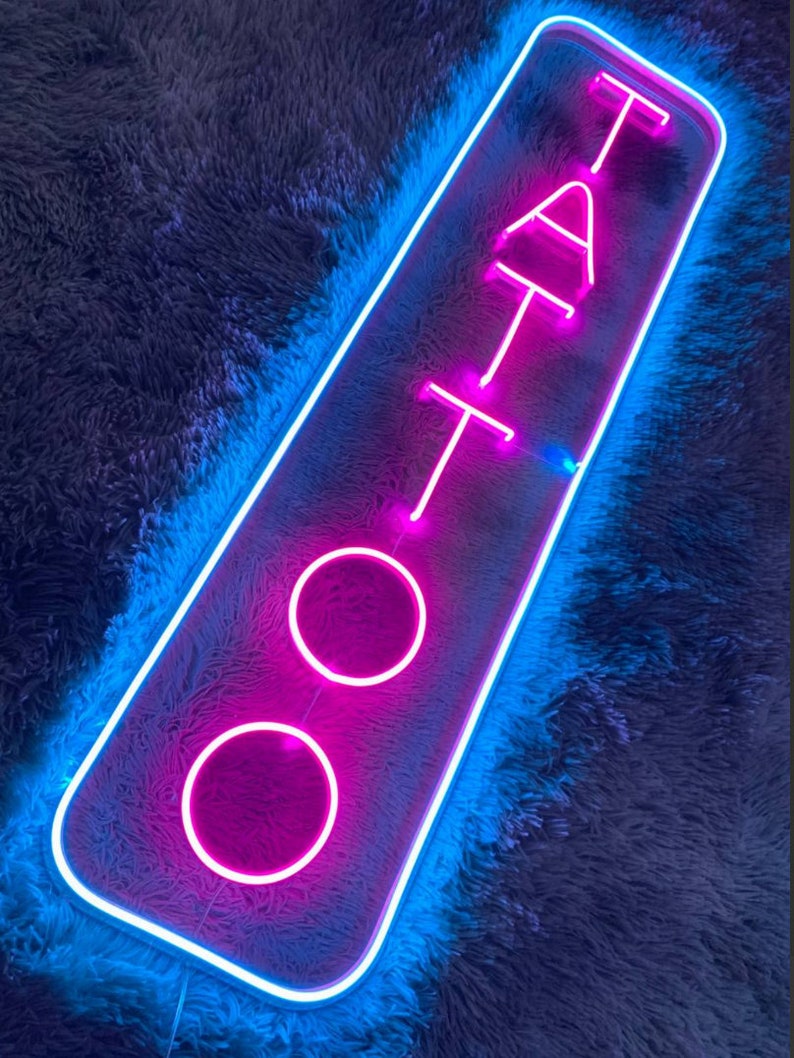 Tattoo Led Sign Vertical Tattoo Led Sign Wall Decor Bar - Etsy