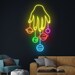 Cosmic Hand Neon Light Welt Hand Led Light Planet Hand Neon - Etsy