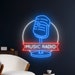 Music Radio Microphone Led Sign, Micro Neon Light, Mic Neon Sign ...