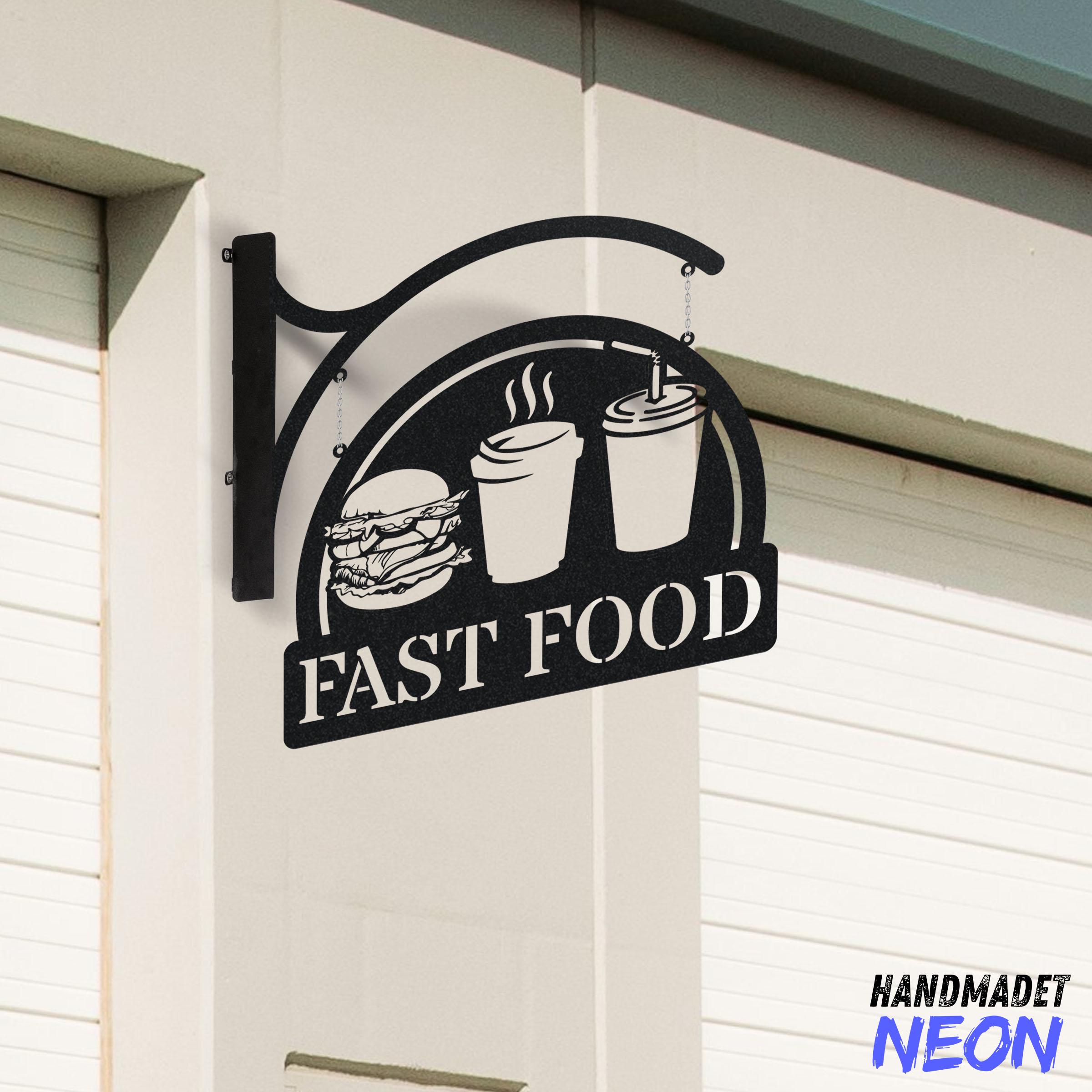 Personalized Fast Food Hanging Sign, Burger Restaurant Outdoor Hanging ...