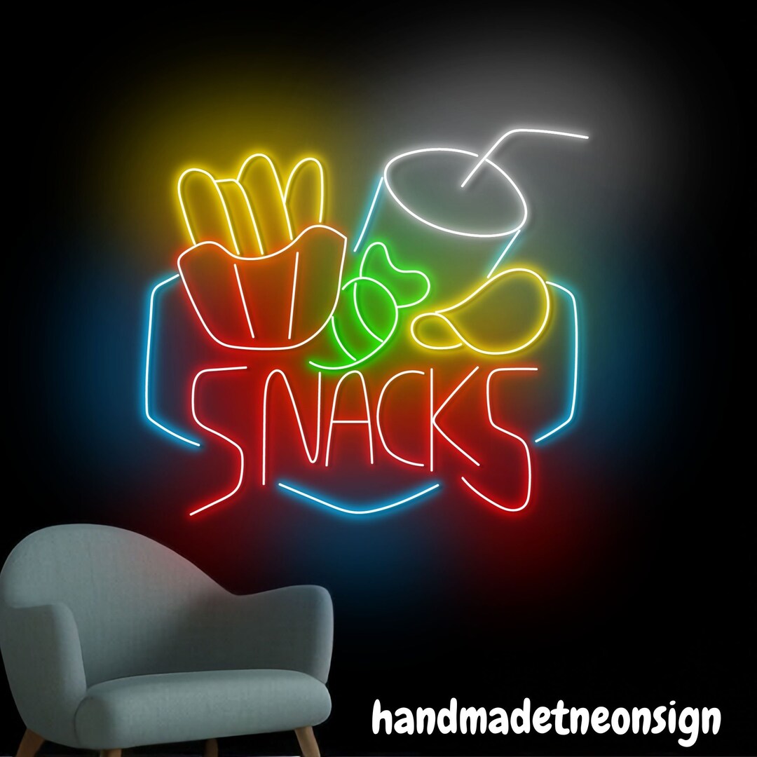 Snack Neon Sign, Snack Led Sign, Snack Neon Light, Custom Snack Led ...