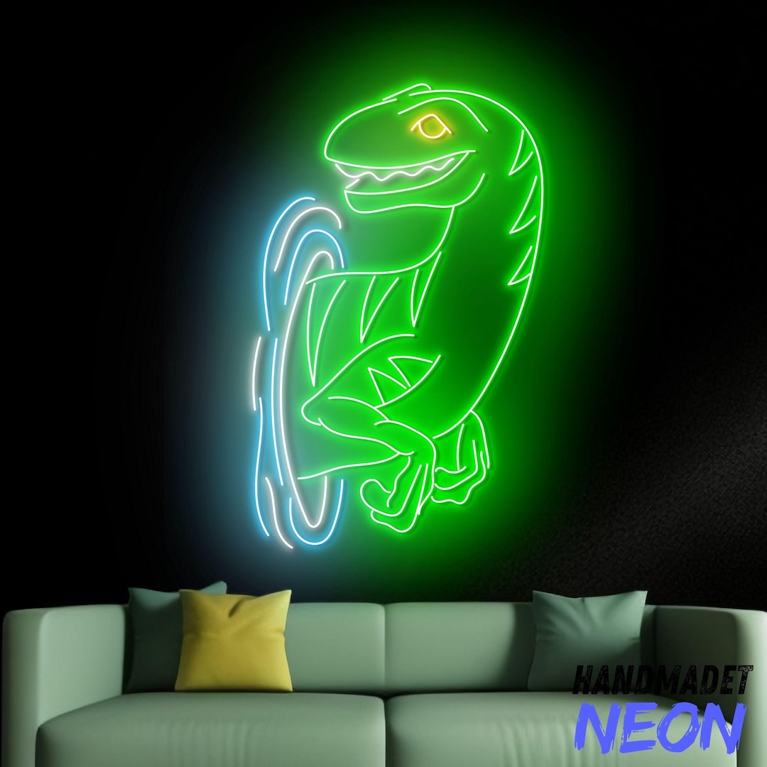 Dinosaur Neon Sign, Dinosaur Led Sign, Funny Dinosaur Neon Light ...