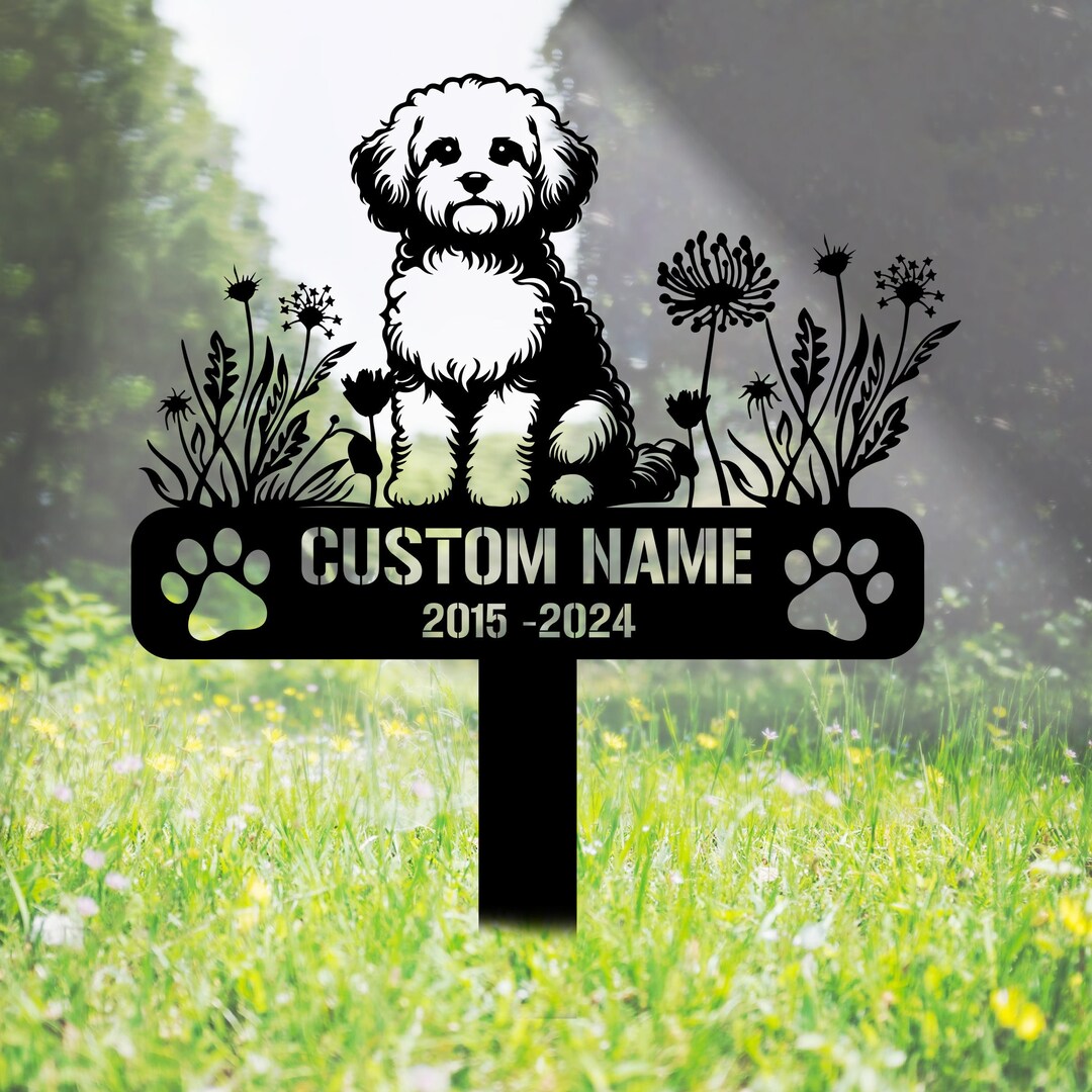 Custom Maltipoo Dog Memorial Stake, Dog Stake Metal Sign, Personalized ...