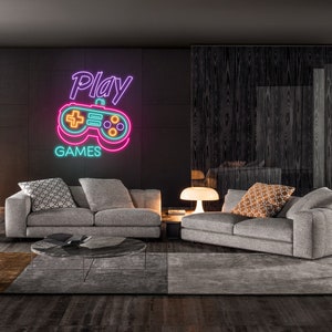 Controller Neon Sign, Game Room Led Sign, Game Led Sign, Custom Neon ...