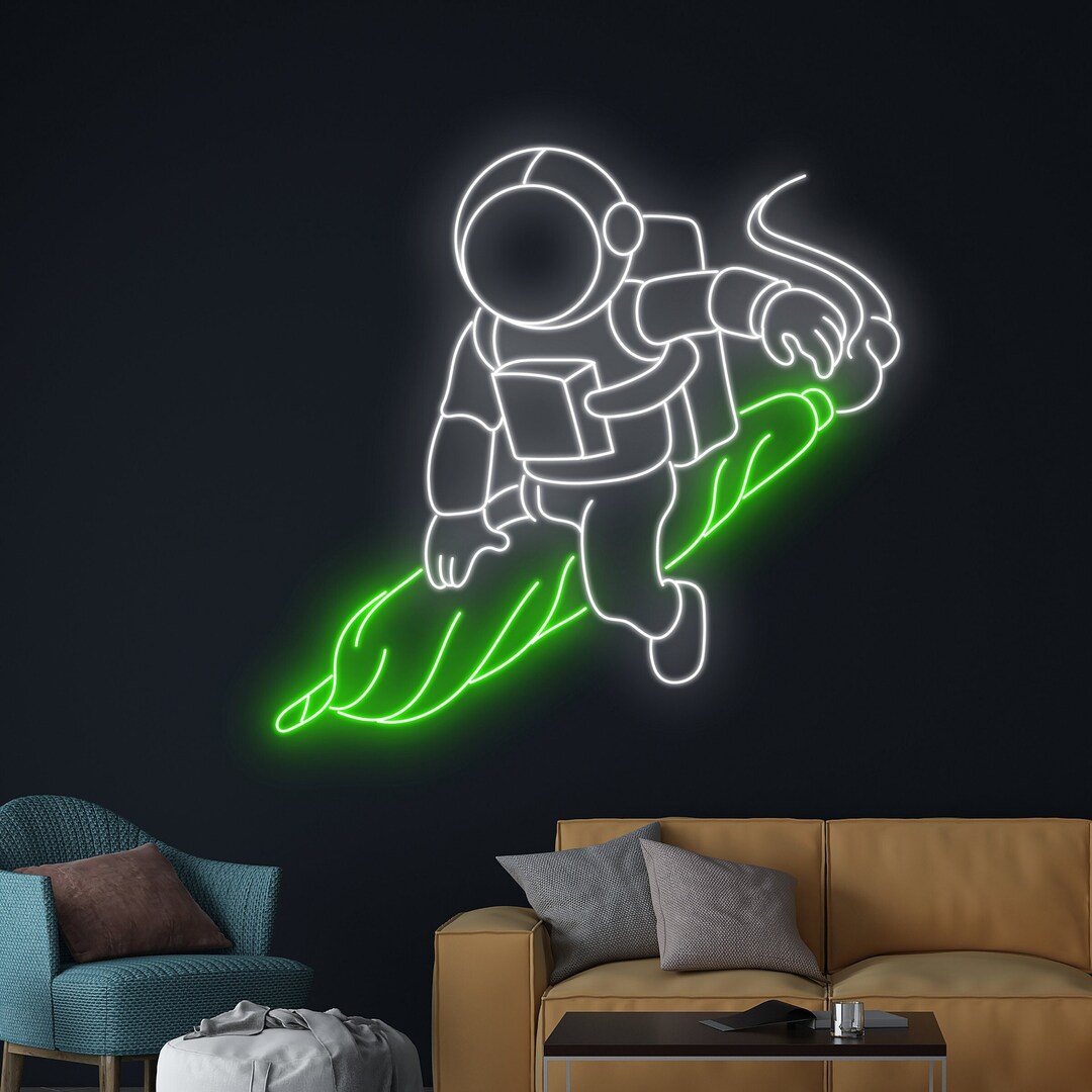 Smoking Astronaut Led Sign, Astronaut Smokes Neon Light, Astronaut Weed ...