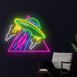 Flying UFO Neon Sign, UFO Universal Led Sign, UFO Space Neon Light ...