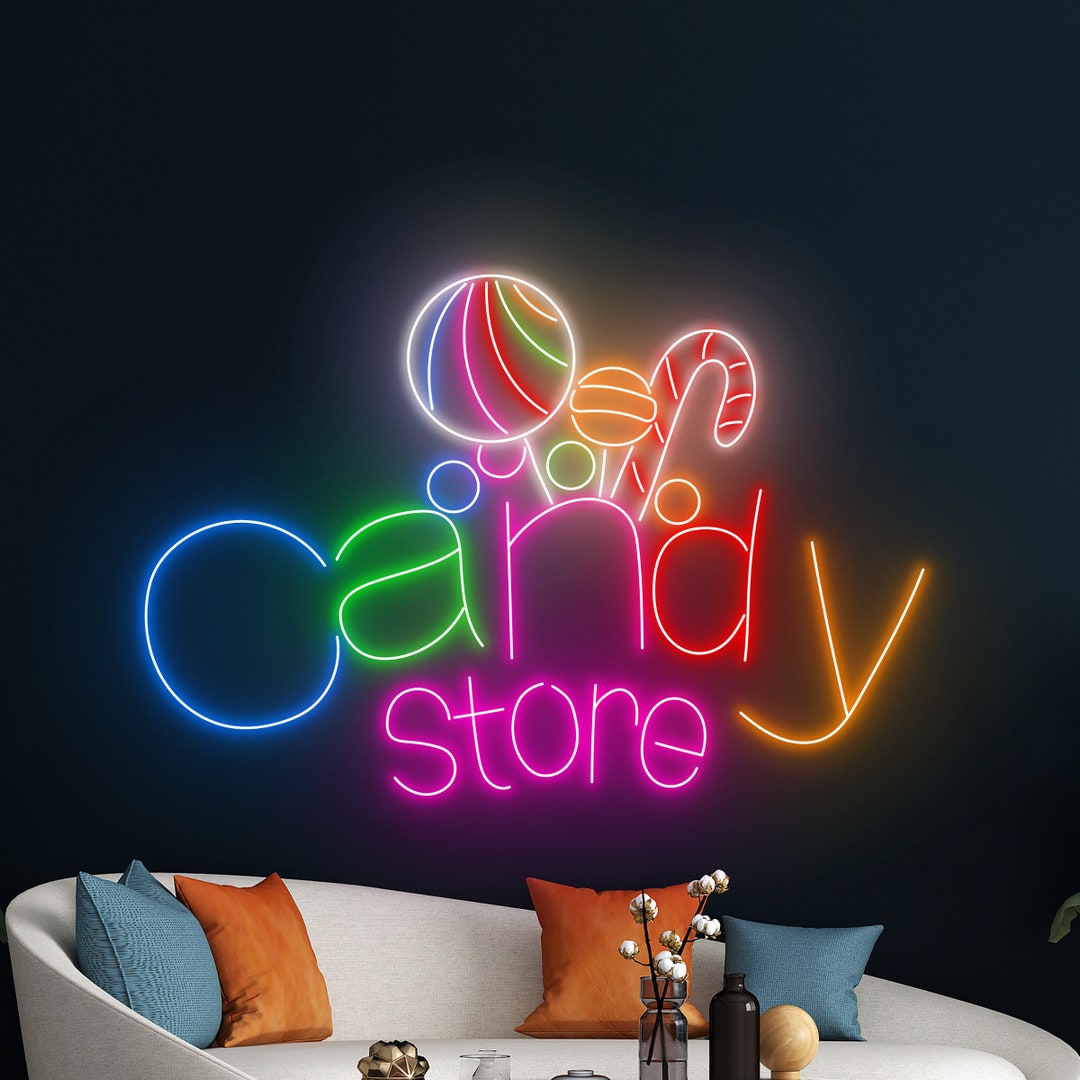Candy Shop Neon Sign, Candy Shop Led Lights, Candy Neon Lights, Custom ...