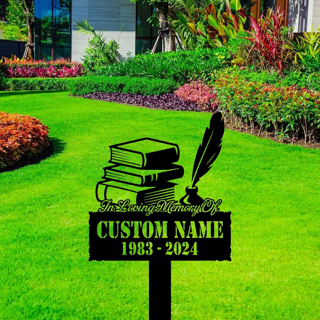 Custom Outdoor Writer Metal Sign With Stakes - Personalized Outdoor ...