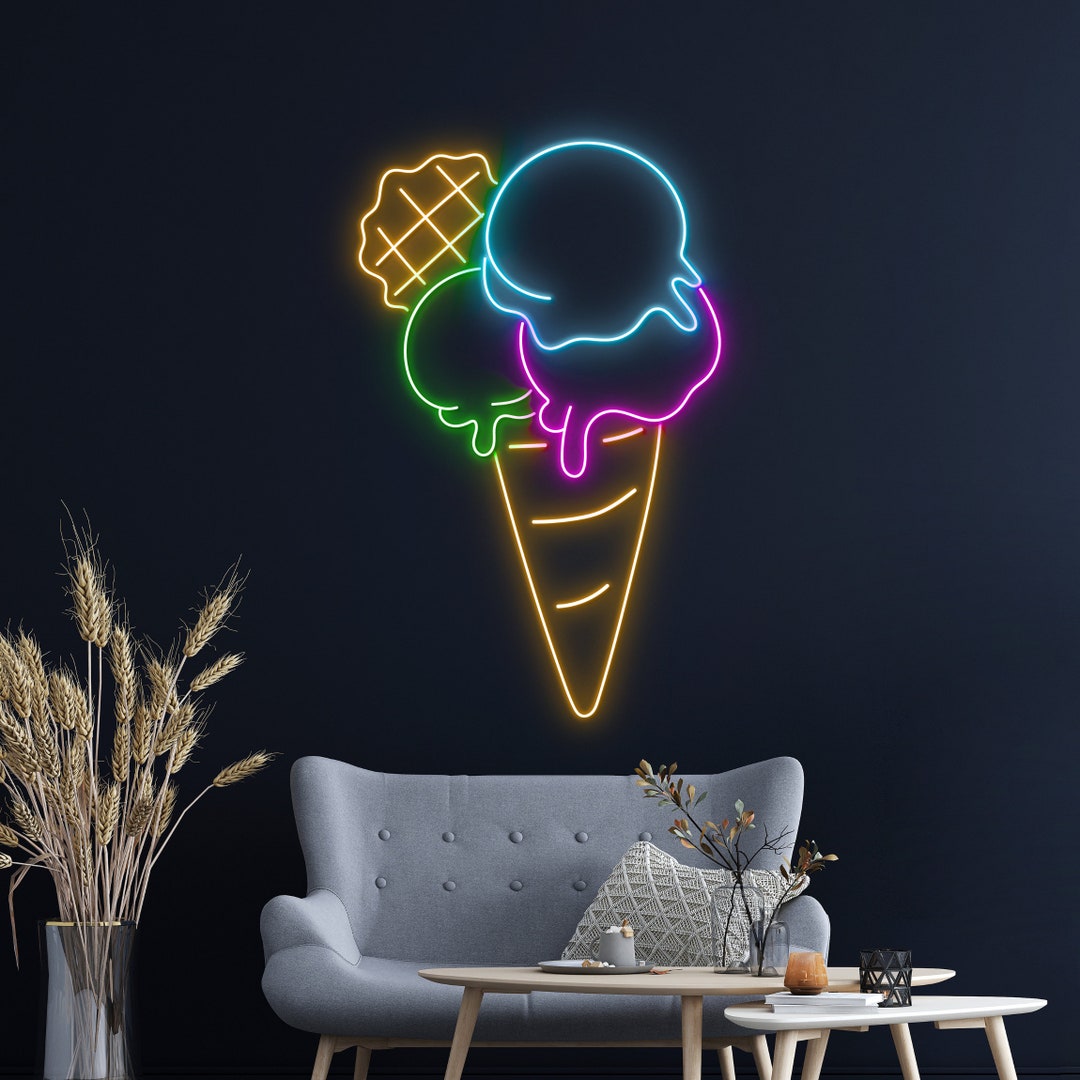 Ice Cream Neon Sign, Ice Cream Led Sign, Ice Cream Led Sign, Custom ...
