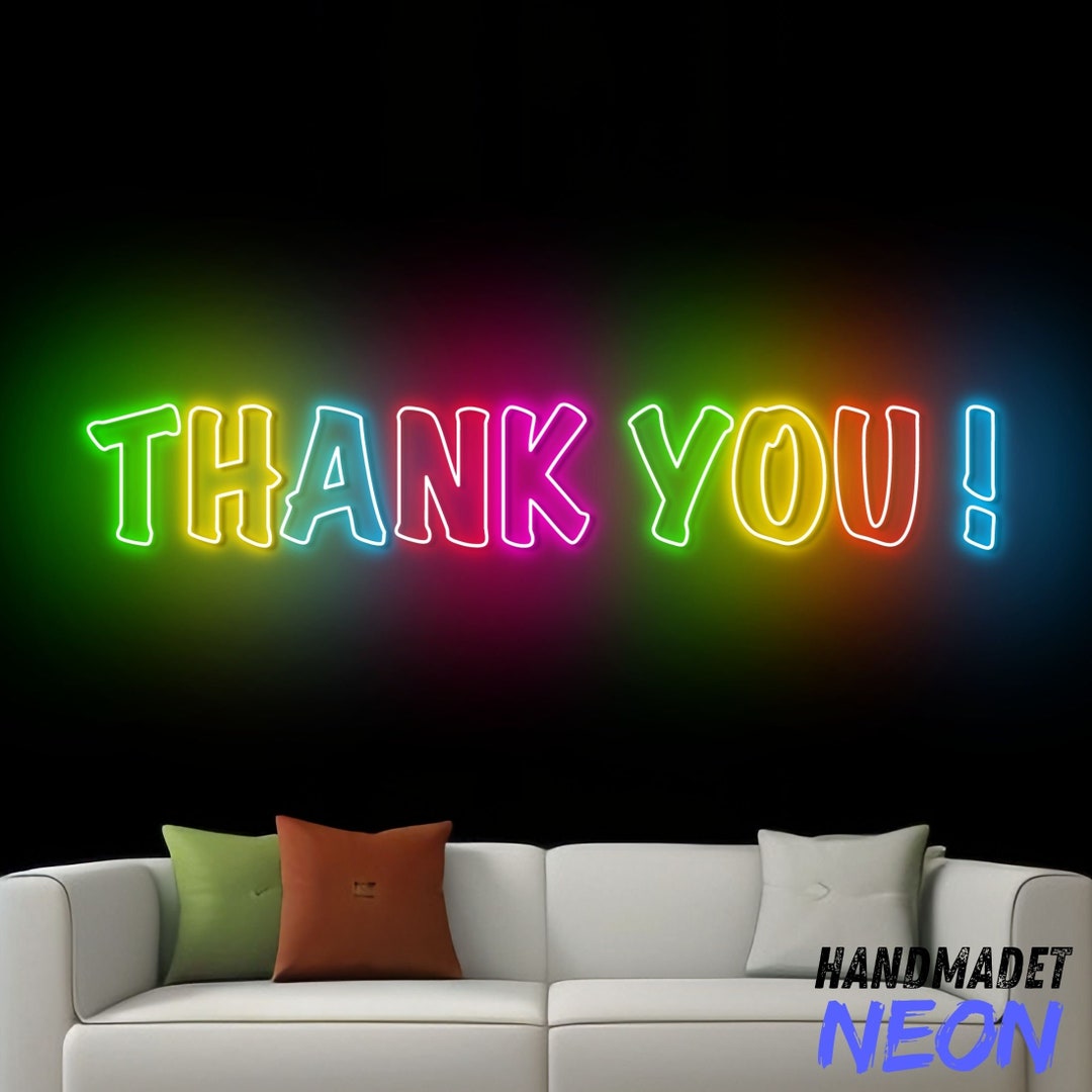 Thank You Neon Sign, Custom Quote Led Sign, Custom Thank You Neon Light ...