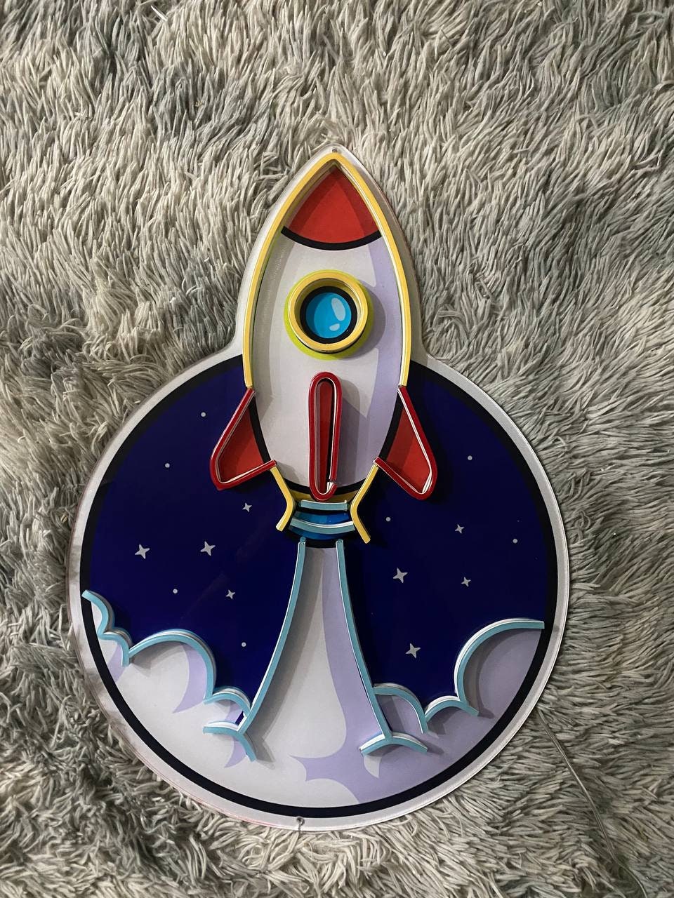 Spaceship Led Sign Rocket Neon Sign Wall Decor Spaceship - Etsy