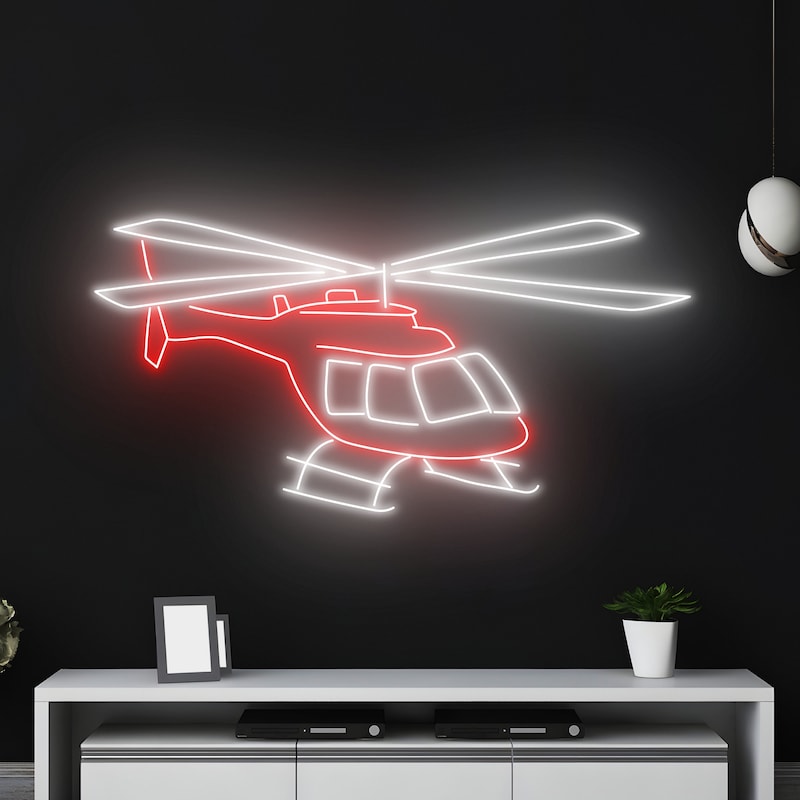 Helicopter Light Sign - Etsy