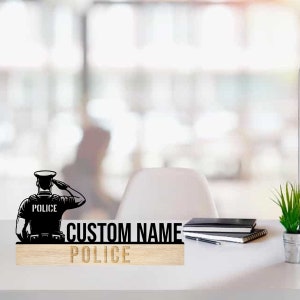 Custom Police Metal Desk Name Plate, Policeman Metal Job Name Plate ...